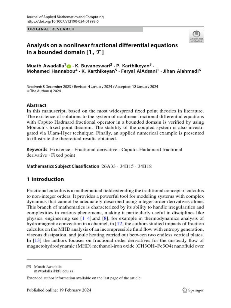 Nonlinear Fractional Equations Analysis | PDF | Nonlinear System | Differential Equations