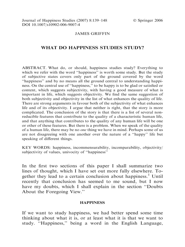 Understanding Happiness Studies | PDF | Happiness | Attitude (Psychology)