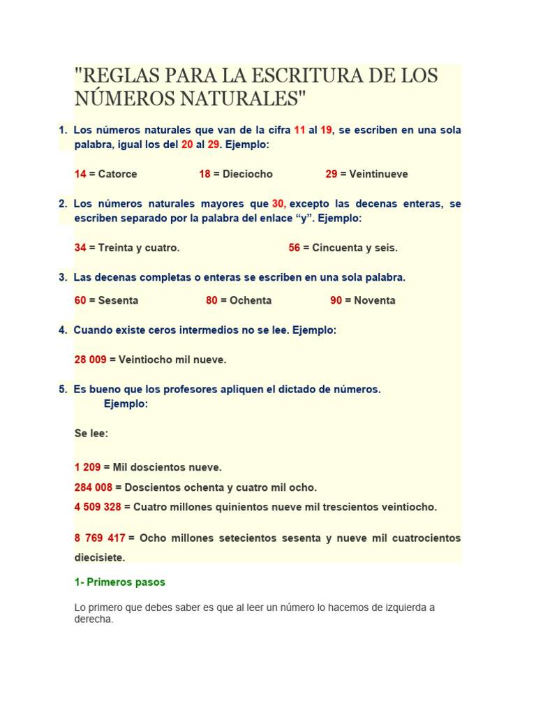 Como Leer Numeros | PDF | División (Matemáticas) | Multiplicación