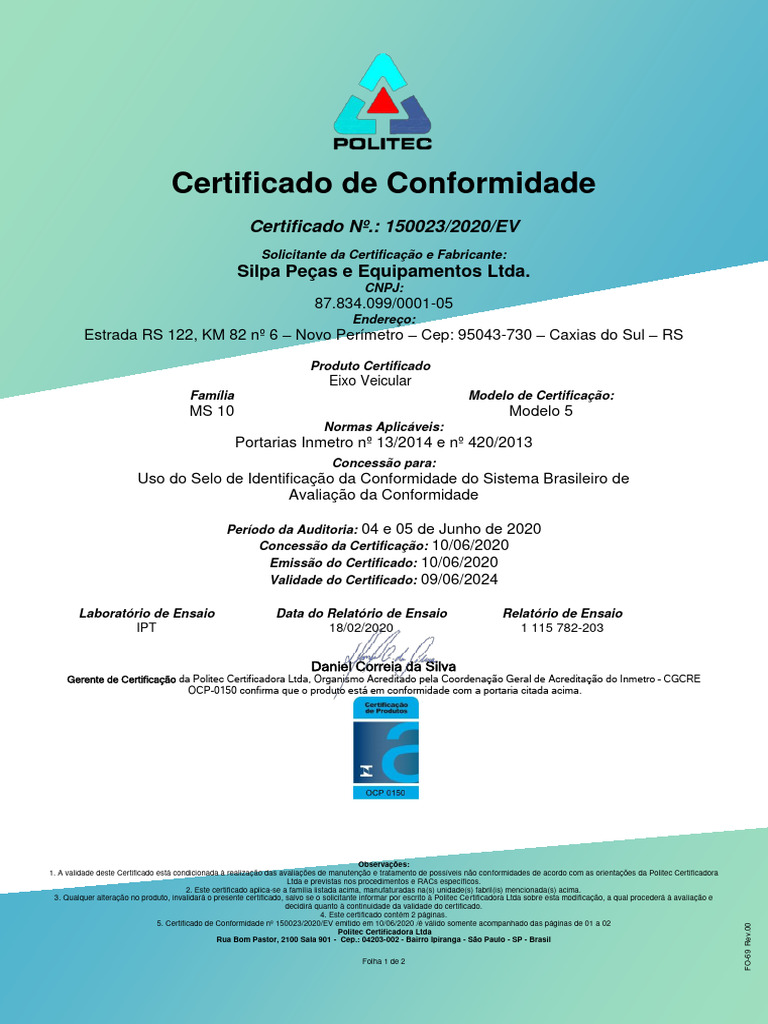 Certificado-de-Conformidade-Familia-MS-10 | PDF