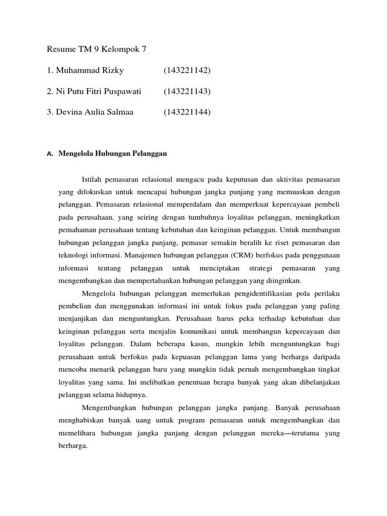 Kelp. 7 - Tugas TM Ke 9 - Resume | PDF