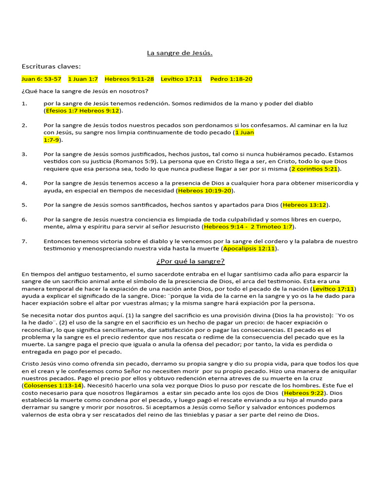La Sangre de Jesús | PDF | Pecado | Creencia religiosa y doctrina