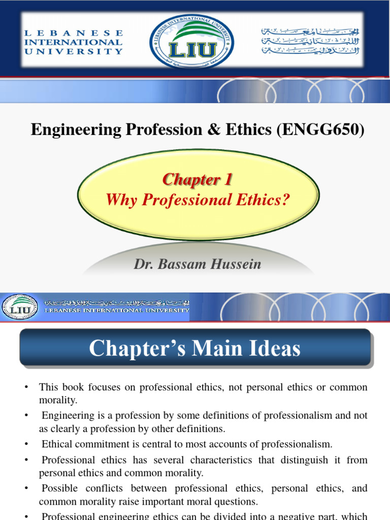 Chapter 1 (Why Professional Ethics) | PDF | Profession | Professional Ethics