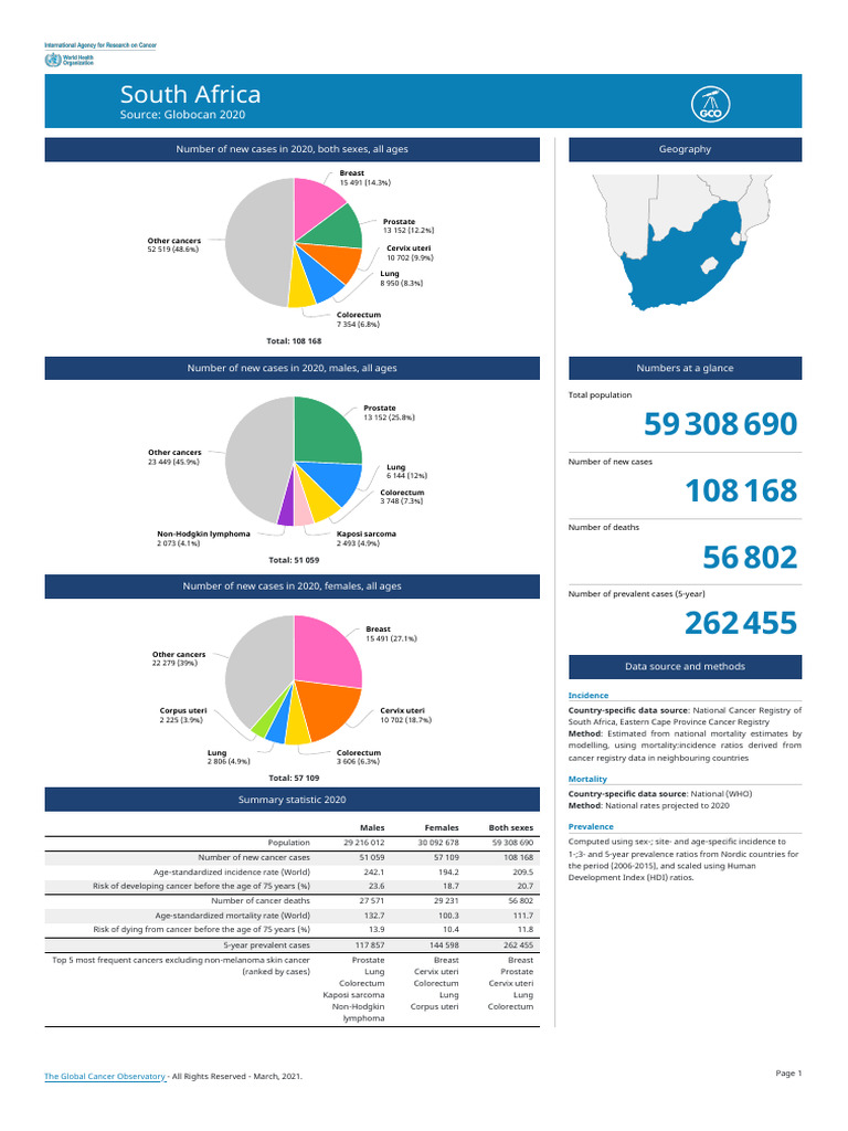 710 South Africa Fact Sheets | PDF | Cancer | Cervical Cancer