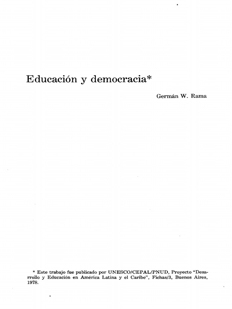 Rama G. Educación y Democracia | PDF