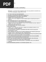 Teste: SRQ 20 - Self Report Questionnaire | PDF