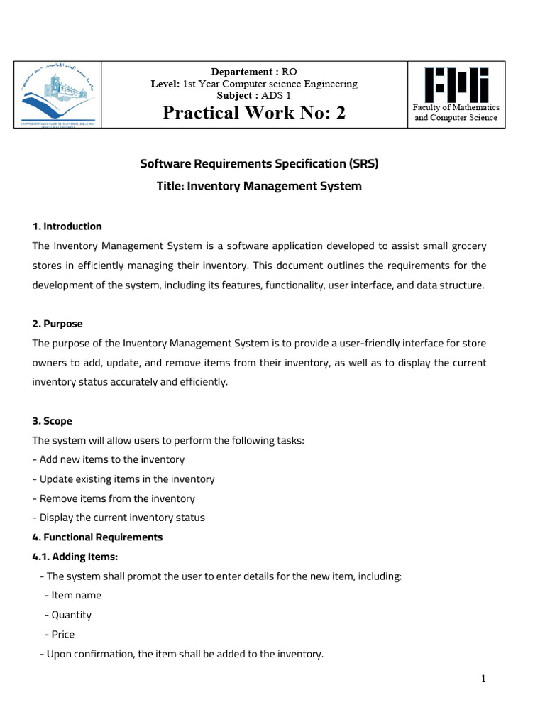 Inventory Management System Tp2 Pdf Usability Inventory