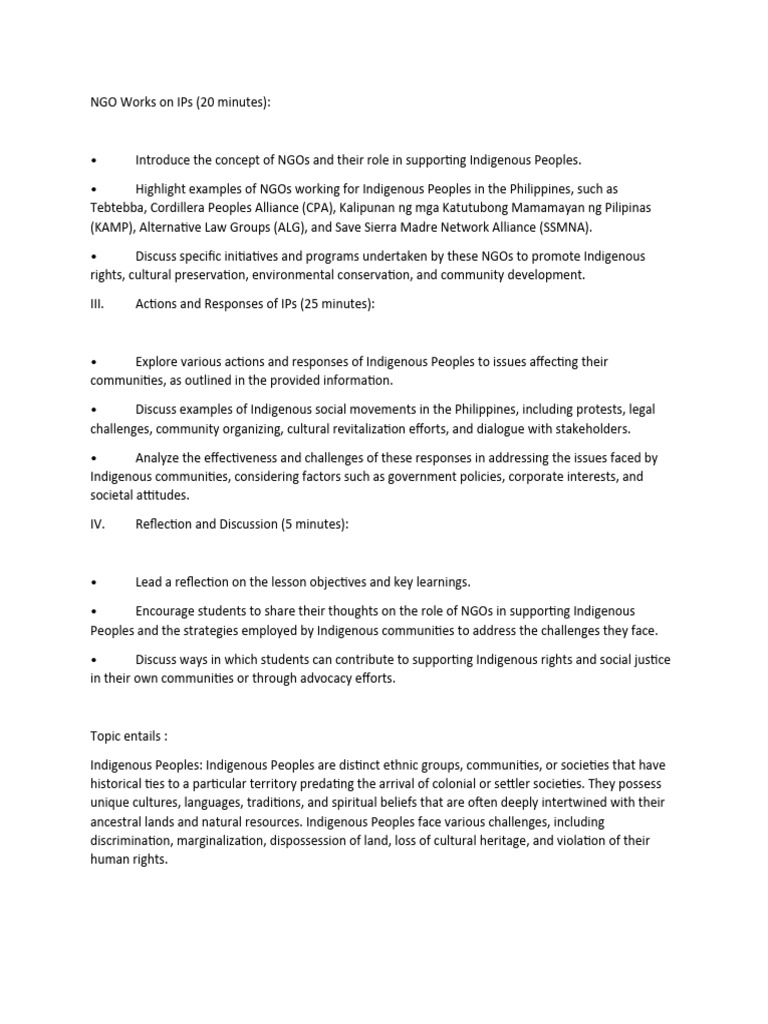 SSP Indigenous Peopes and Social Movement 1 | PDF | Indigenous Peoples ...