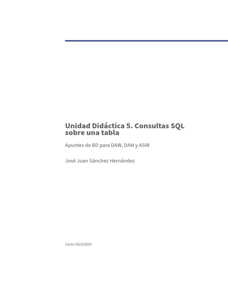 ConsultasUnaTabla | PDF | SQL | Diseño de software