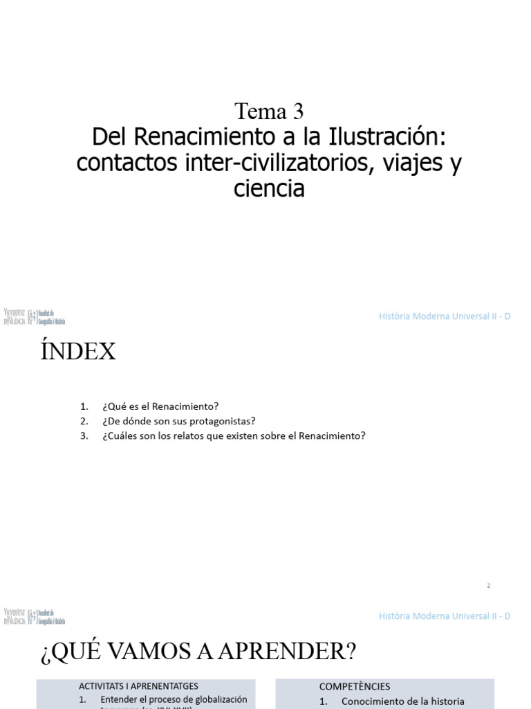 Tema 3 Del Renacimiento a La Ilustración | PDF | Renacimiento | Era de iluminacion