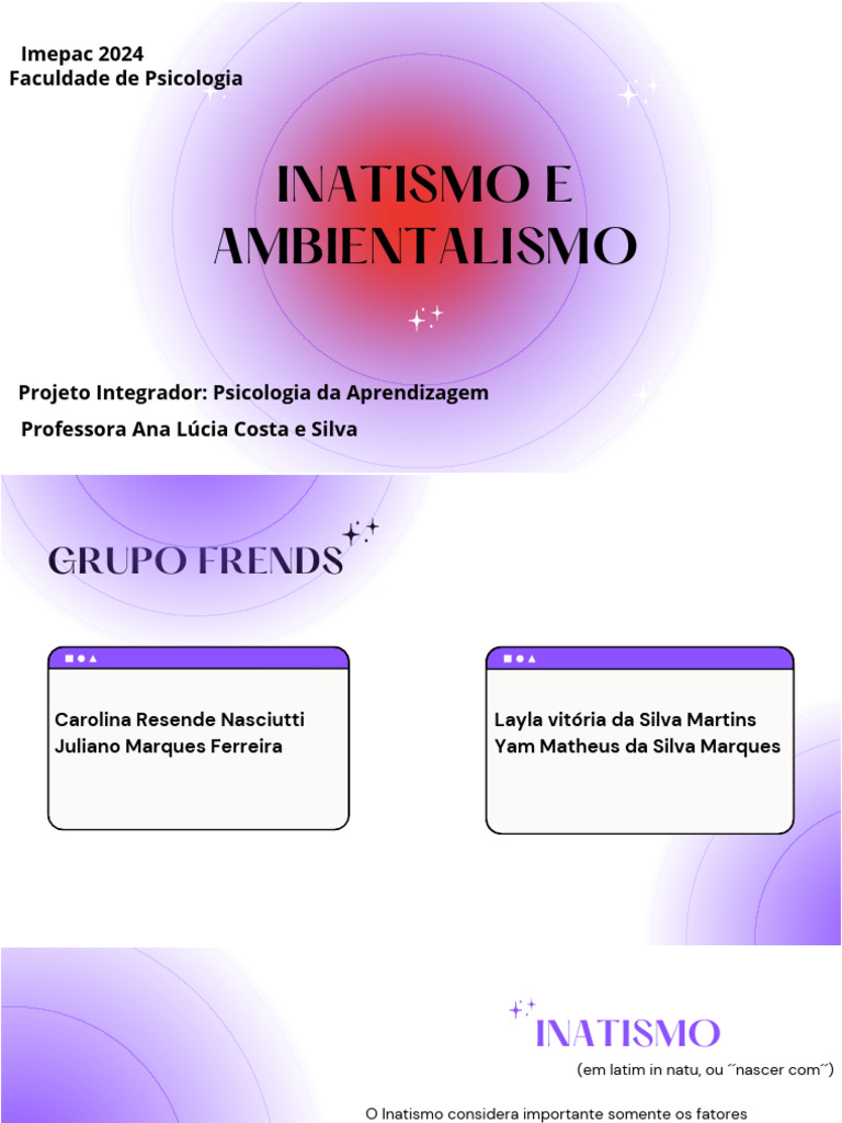 Inatismo Eambientalismo | PDF | Aprendizado | Behaviorismo