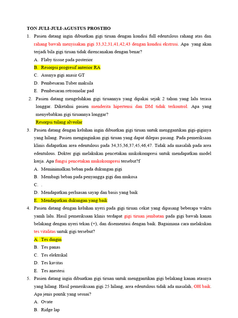 Kompilasi Prostho Fix | PDF