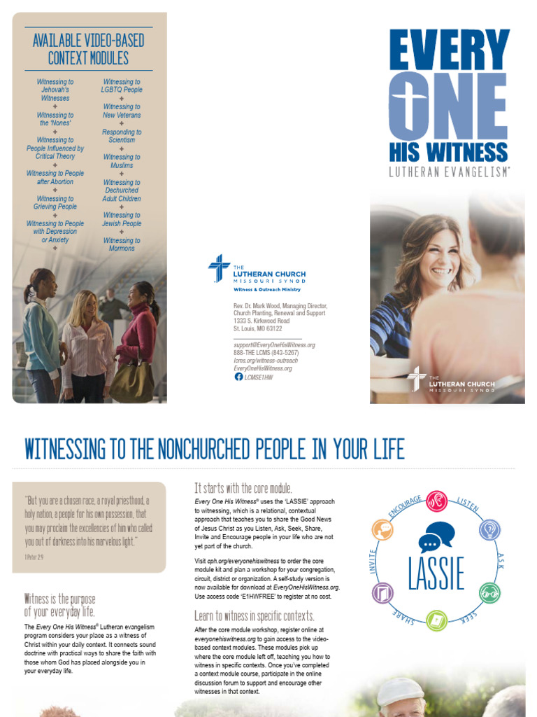 LCMS Every One His Witness Brochure | PDF | Religious Belief And ...
