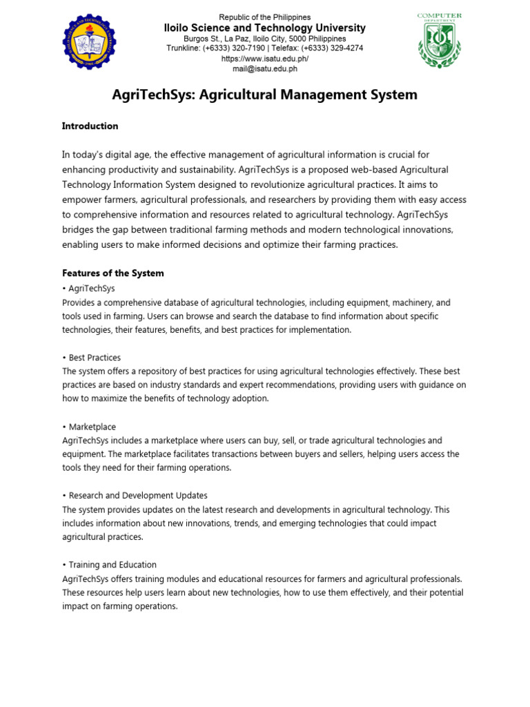 Agricultural Management System | PDF | Agriculture | Data
