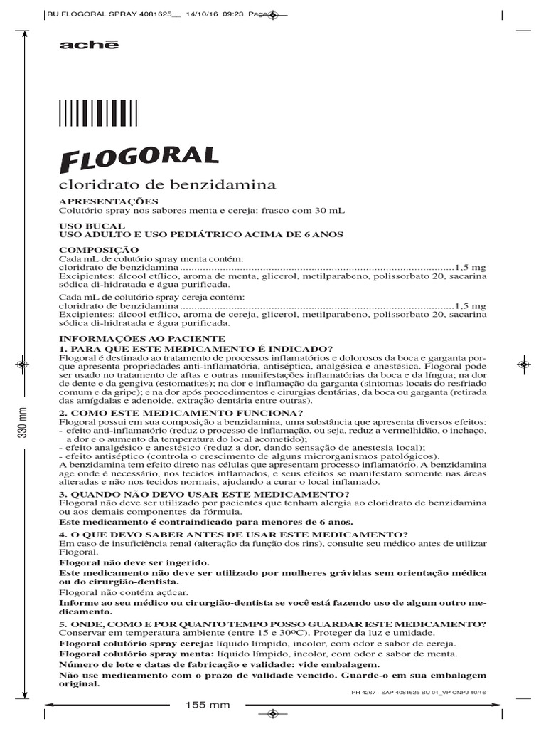 Flogoral Spray: Anti-inflamatório Bucal | PDF | Inflamação | Analgésico