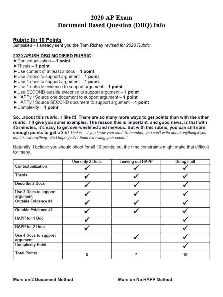 2020 Document Based Question Info | PDF | Essays | Thesis