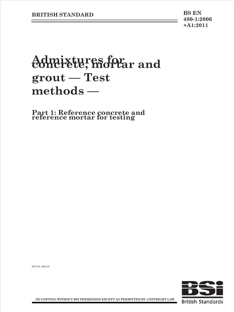 Concrete Admixture Test Methods | PDF | Concrete | Cement