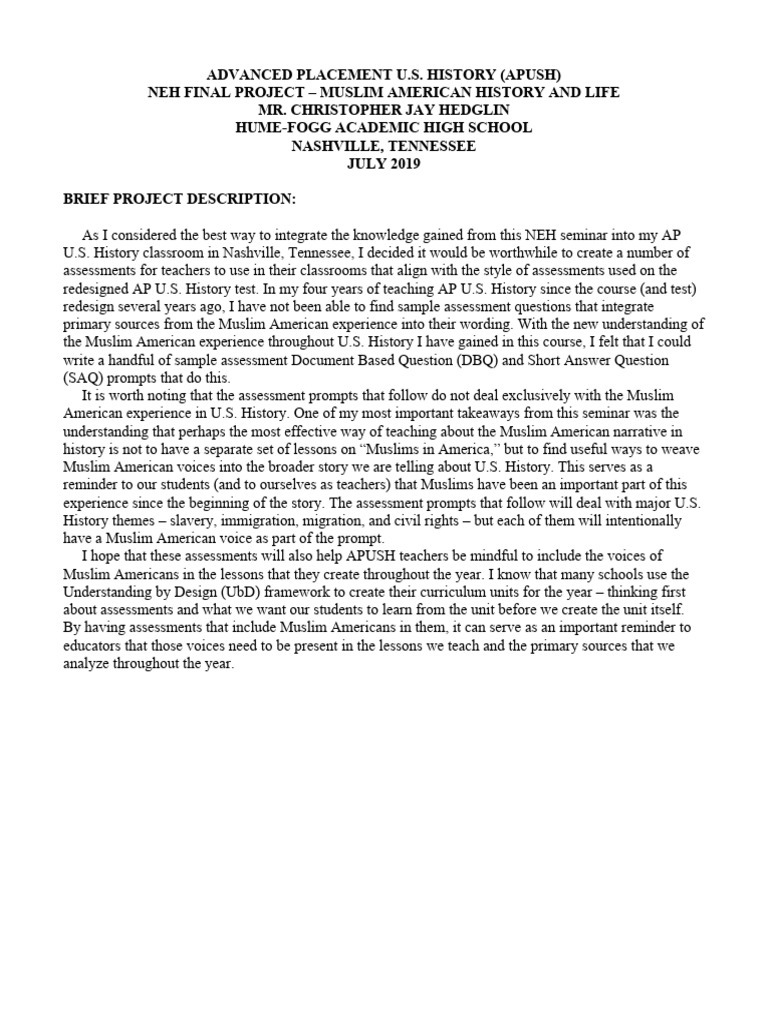 Ap Us History Assessments Assignments | PDF | Fourteenth Amendment To ...