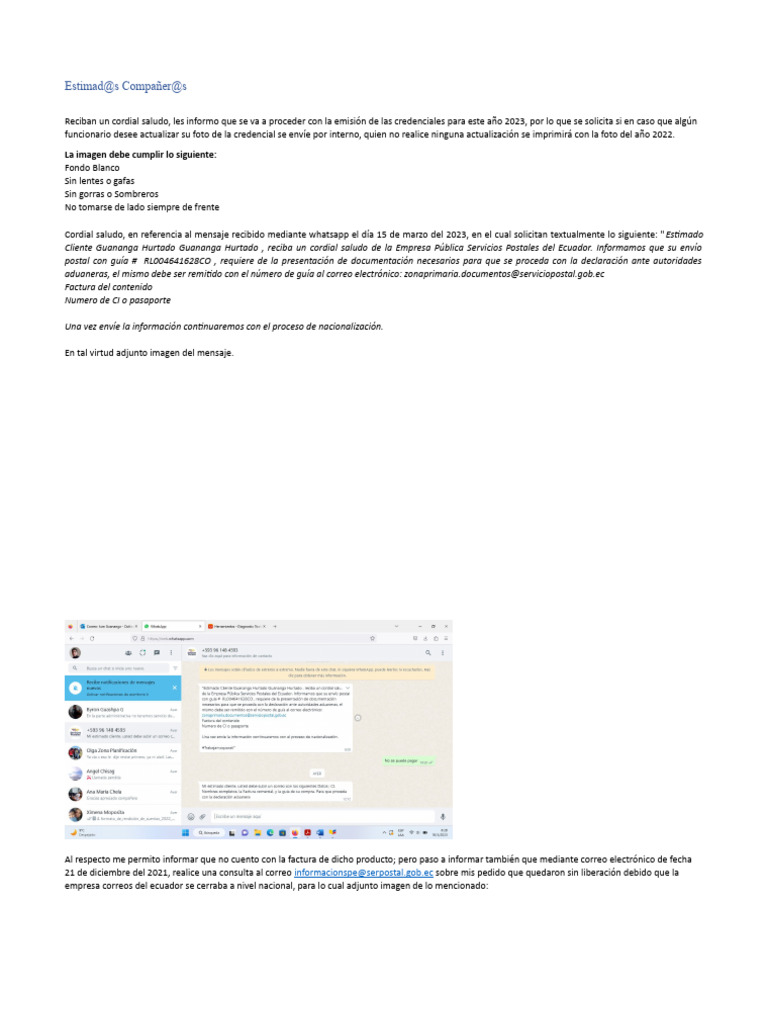 Fechas | PDF | Correo