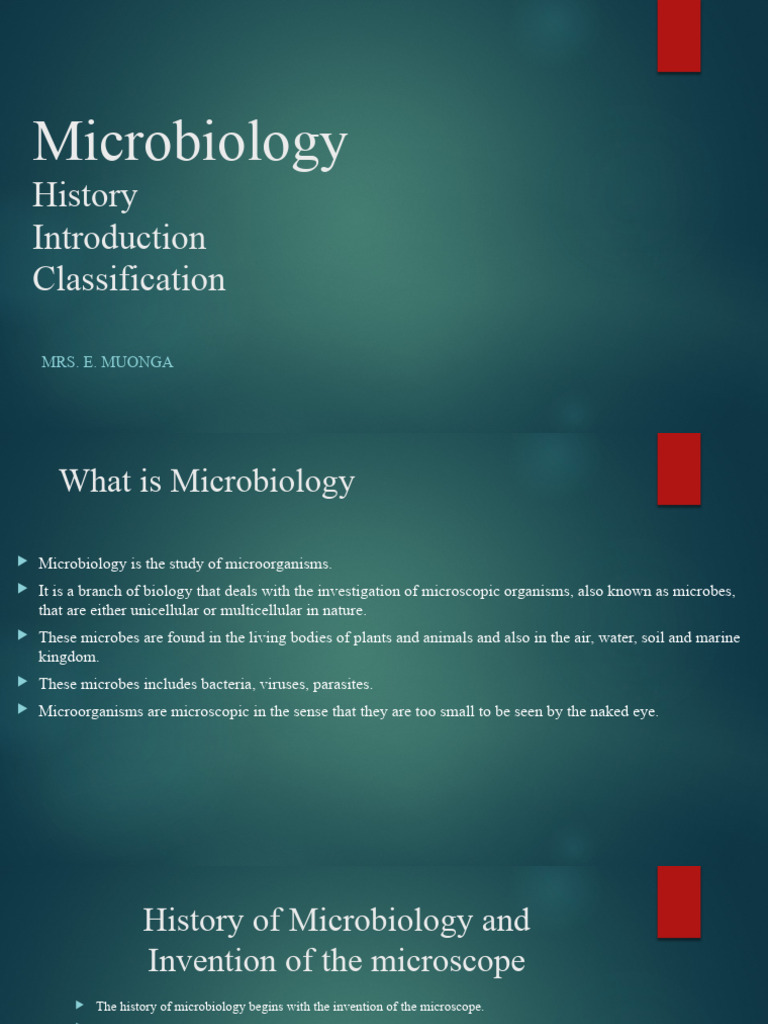 Lecture 1 - History and Introduction To Microbiology-1 | PDF | Bacteria ...