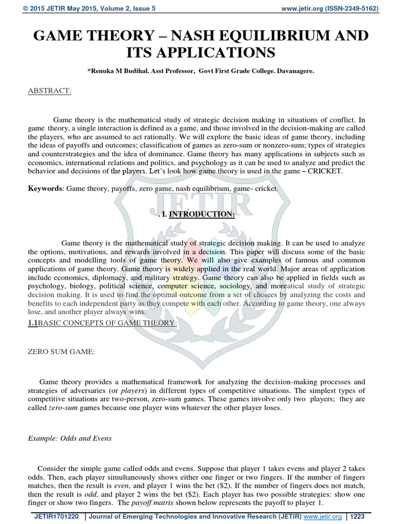 Game Theory 2 | PDF | Game Theory | Bowling (Cricket)