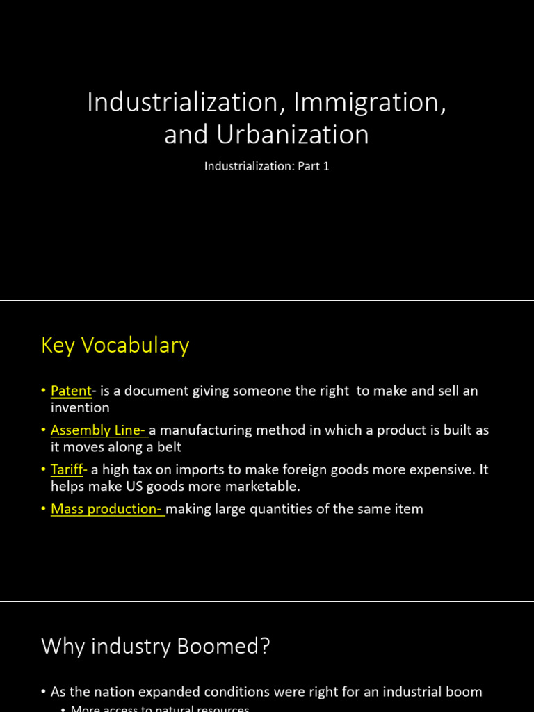 Industrialization Urbanization Immigration Notes | Download Free PDF ...