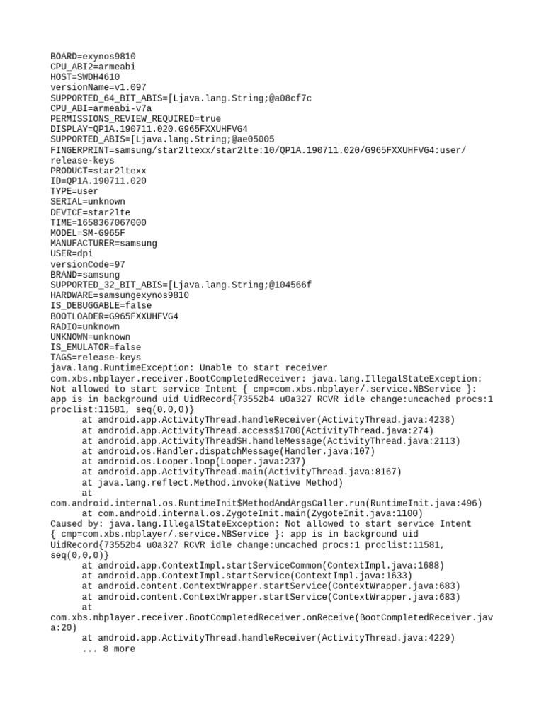 Samsung Debugging Log Analysis | PDF | Software | Personal Digital ...