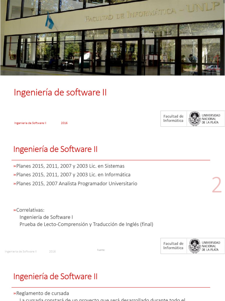 ING II 2016 Clase 1 Introduccion | Descargar gratis PDF | Software | Ingeniería de software