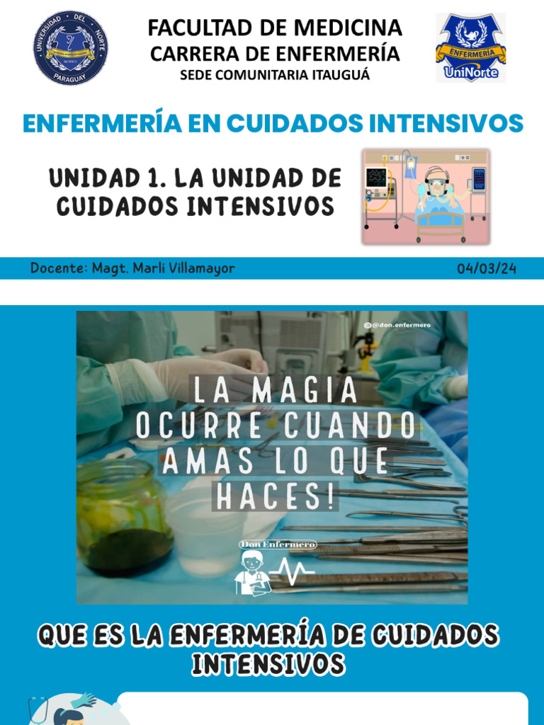 UNIDAD 1. La Unidad de Cuidados Intensivos | Descargar gratis PDF | Medicina de Cuidados ...
