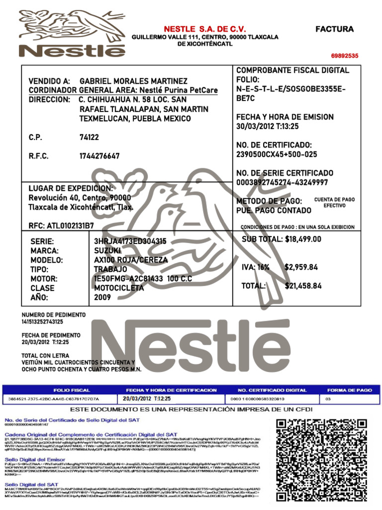 Factura Nestle PDF | PDF