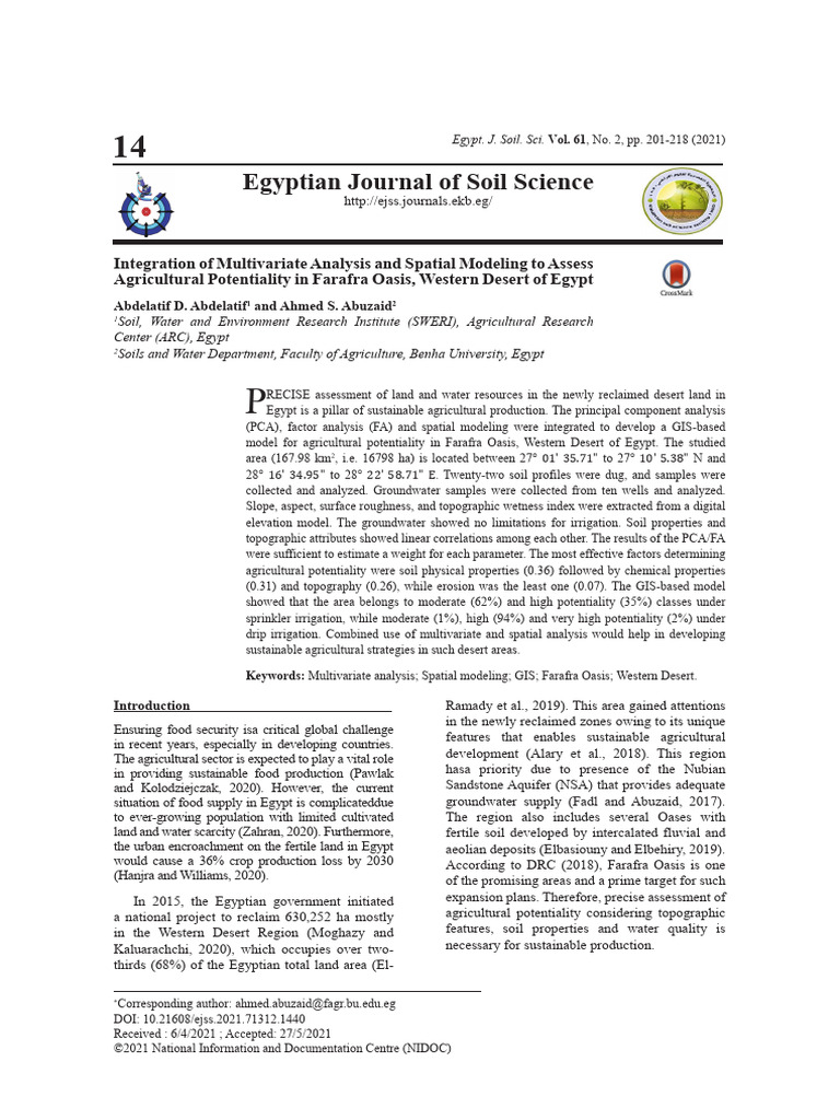 EJSS Volume 61 Issue 2 Pages 201-218 | PDF | Geographic Information System | Soil