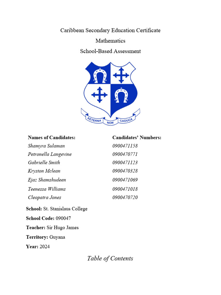 Mathematics-School-Based-Assessment (FIN) | Download Free PDF | Wi Fi ...