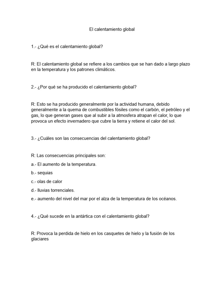 El calentamiento global | PDF