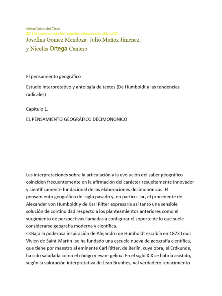 El Pensamiento Geogr Fico | PDF | Conocimiento | Evolución El Pensamiento Geogr Fico | PDF | Conocimiento | Evolución