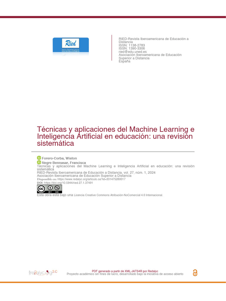 Tecnicas y Aplicaciones Del Machine Lerning | PDF | Inteligencia ...
