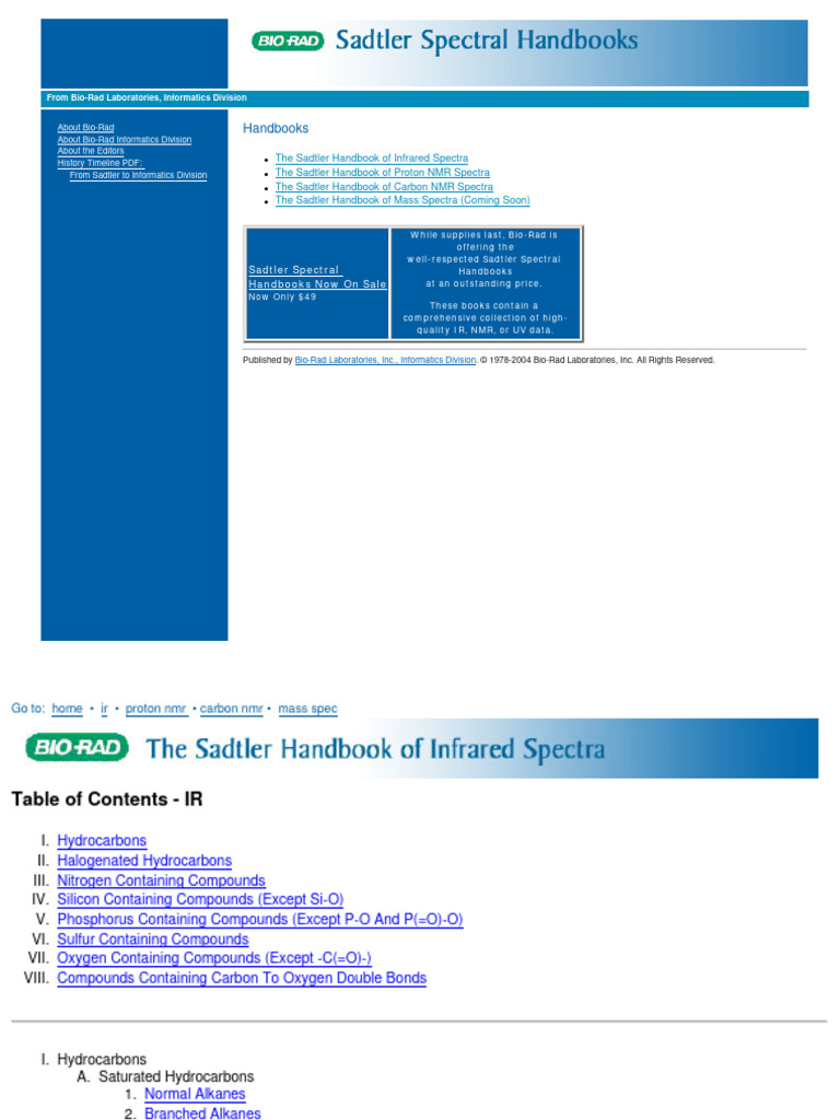 Sadtler Spectral Handbooks | PDF | Alkene | Hydrocarbons