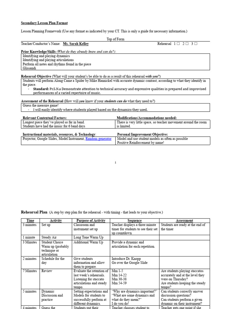 Obesrvation 1 Lesson Plan | PDF | Lesson Plan | Teachers
