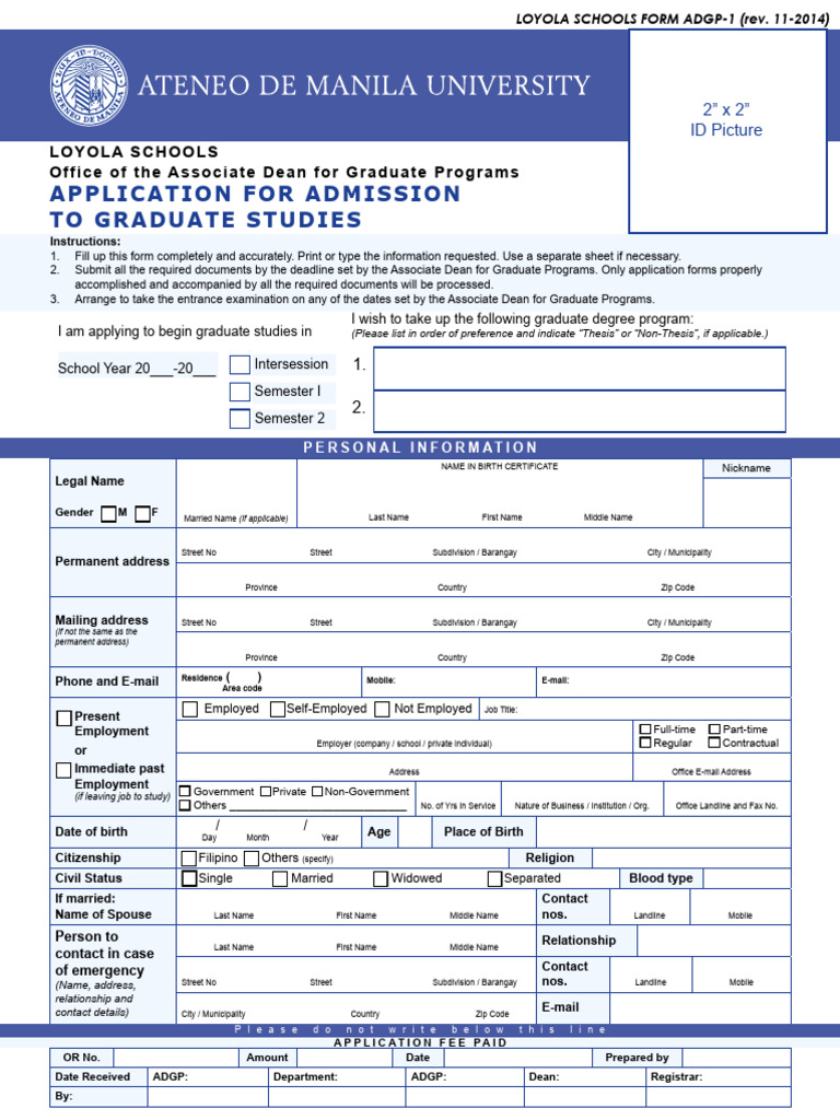 Application Form | PDF | Thesis
