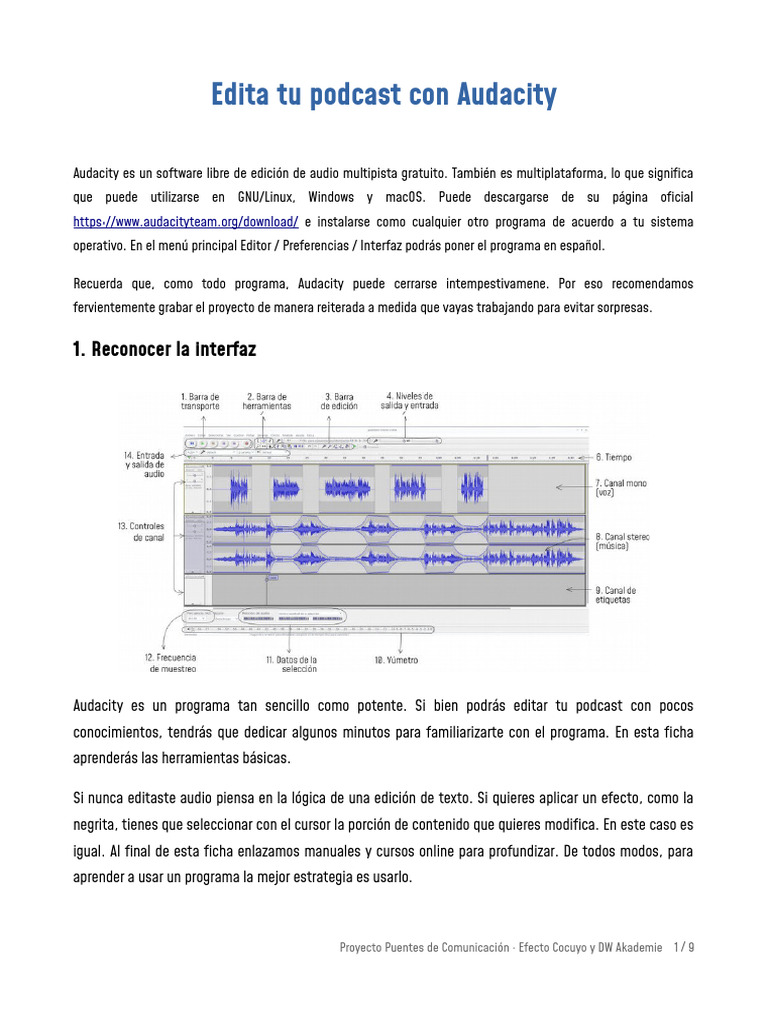 Ficha 01 Audacity 1 | Descargar gratis PDF | Ventana (informática ...