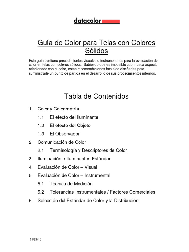 Guia de Color Tela Con Colores Solidos 2015 | PDF | Color | Percepción