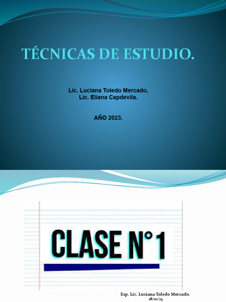 Clase N°1 | PDF | Habilidades de estudio | Aprendizaje