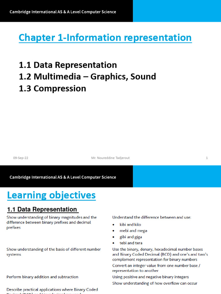 Chapter 1 Information-Representation | PDF | Data Compression | Sound