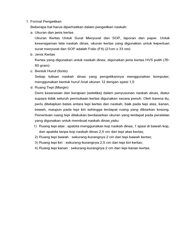 Format Pengetikan | PDF