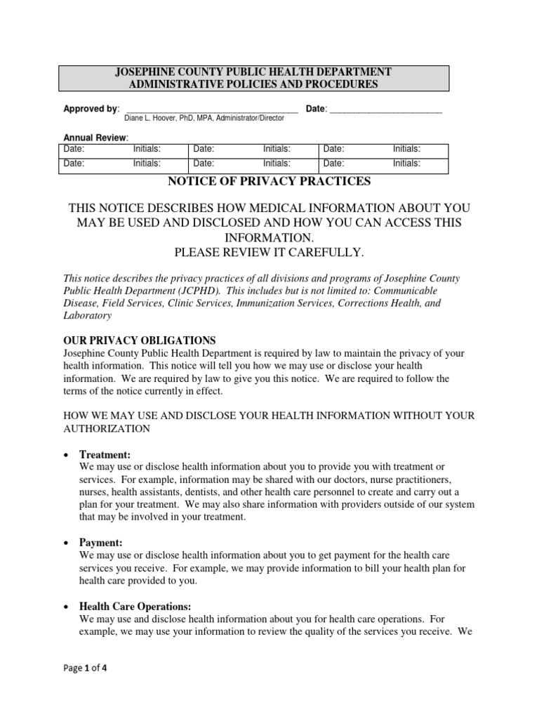 HIPAA Notice of Privacy Practices | PDF | Health Informatics | Prison