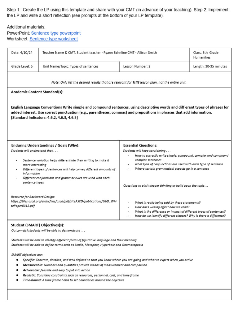 Ed 327 Lesson Plan Template 2023 1 | Download Free PDF | Learning ...