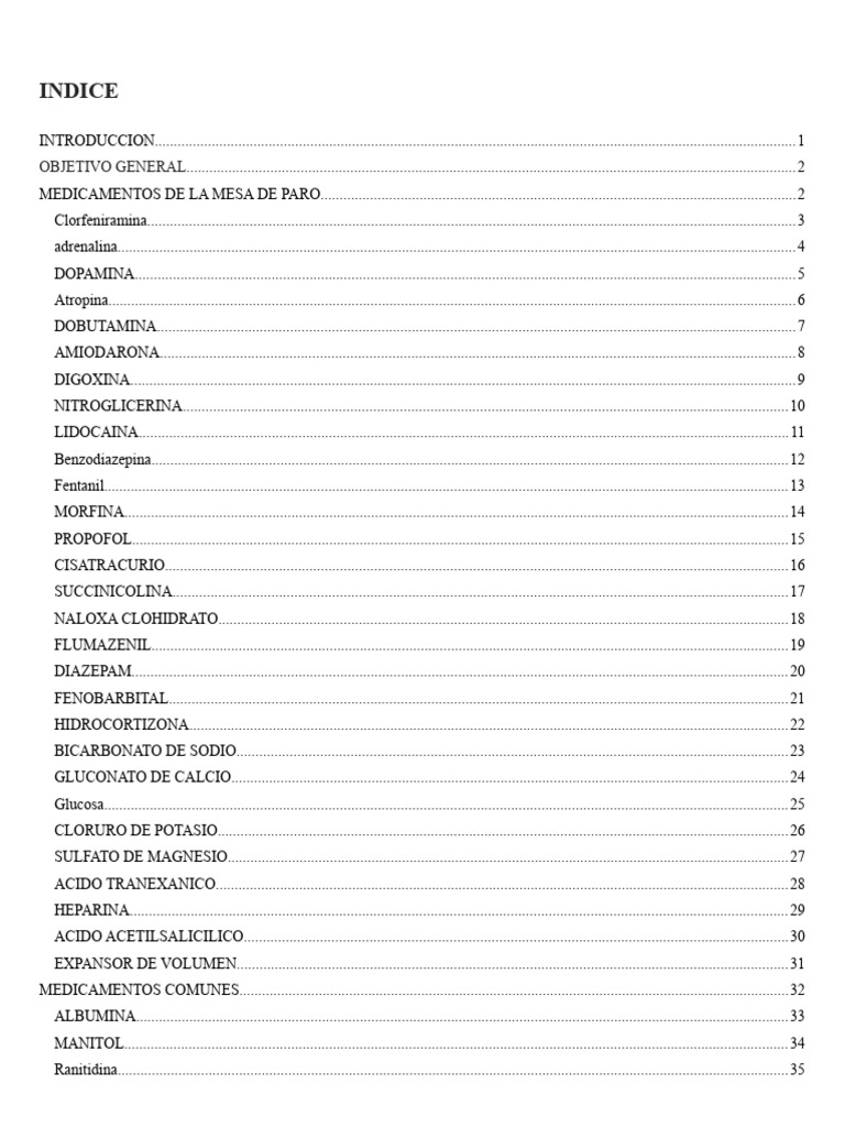 FORMATO DE FARMACO Arreglados Indice | PDF | Medicamentos con receta | Medicina CLINICA