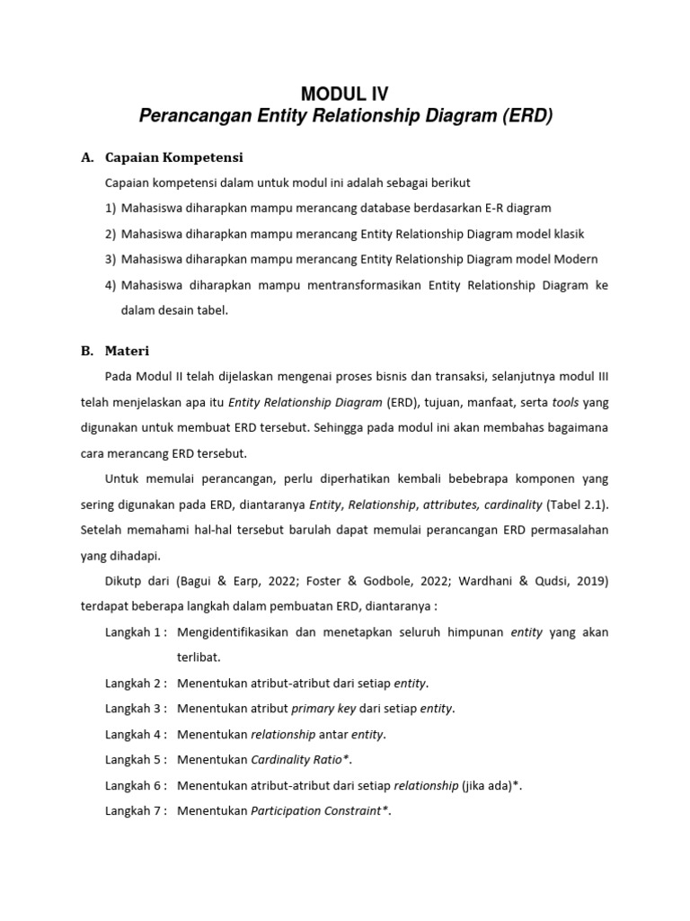 Perancangan Entity Relationship Diagram | PDF