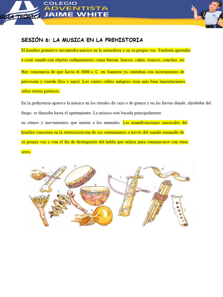 Música en la Prehistoria: Orígenes e Instrumentos | PDF