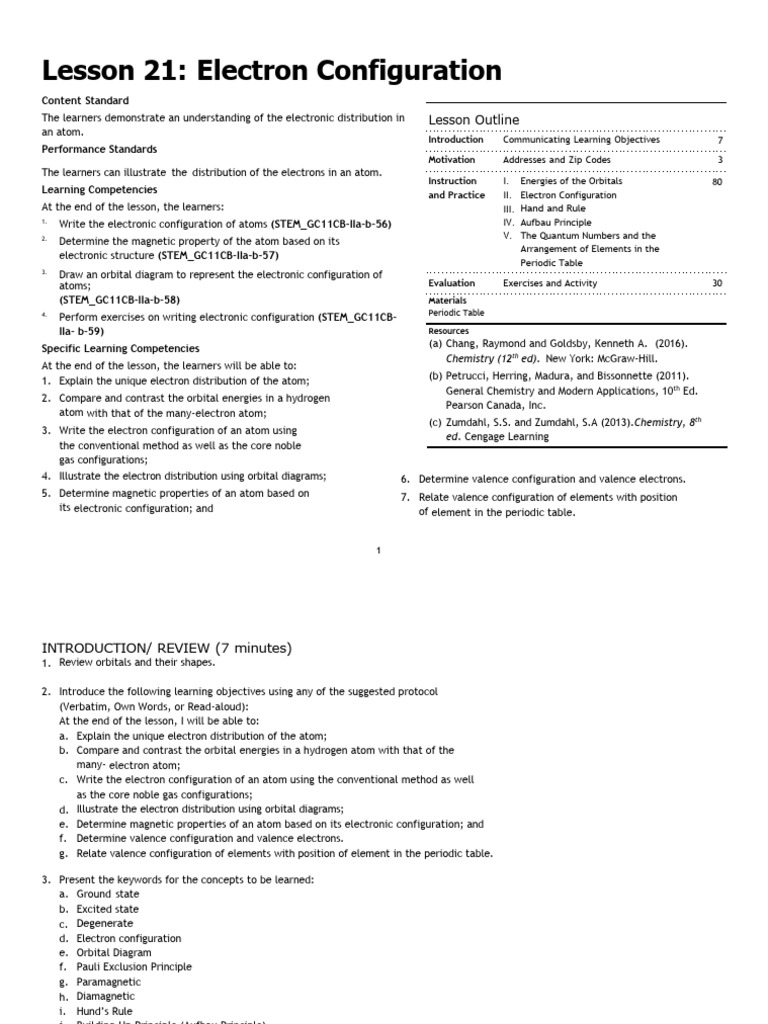 Module Electron Configuration Chemical Periodicity | PDF | Electron Configuration | Atomic Orbital