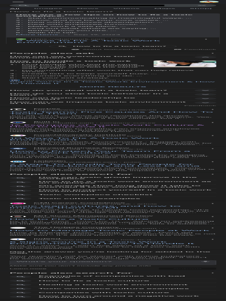 How Can Toxic Group Improve - Google Search | PDF | Organizational ...